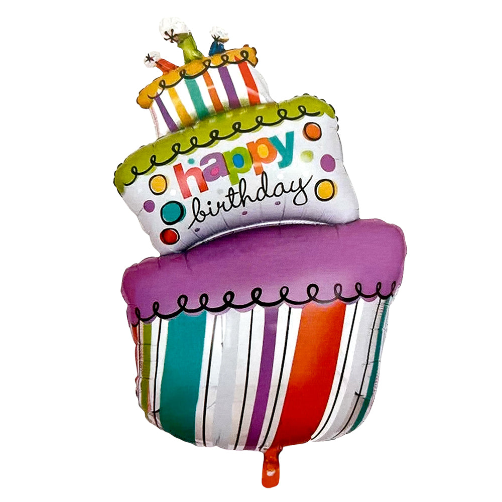 Happy Birthday Cake Holographic Super Shape Foil Balloon | Birthday ...