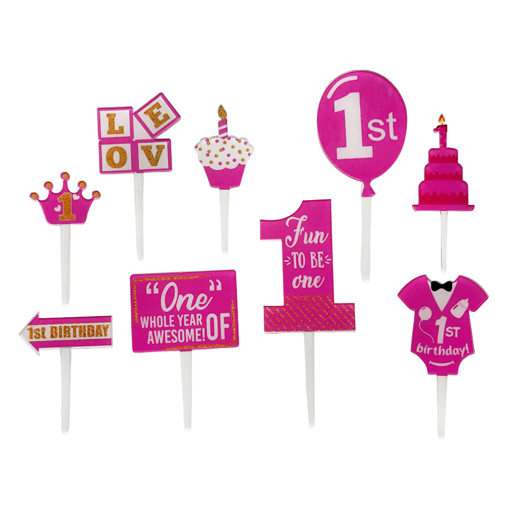 1st Birthday Theme Cake Topper Set | Party Cake Toppers in Bulk – Party ...