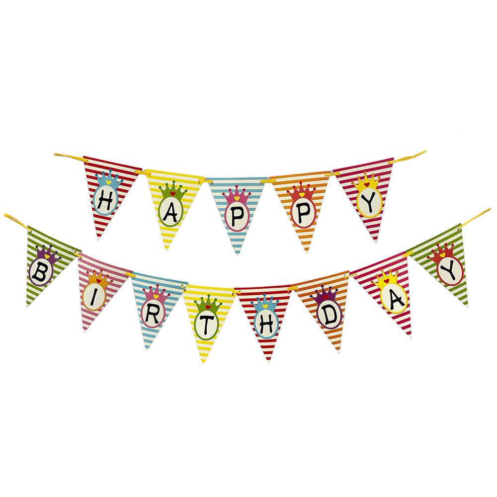 Party Flags Happy Birthday Chevron Banner | Birthay Wall Banners in ...