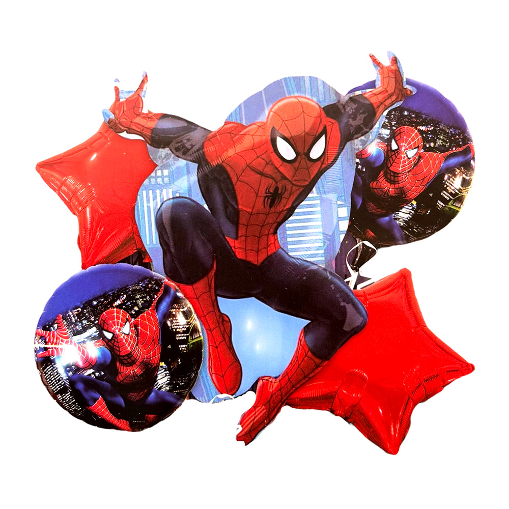 Spiderman Theme 5 in 1 Foil Balloon Set | Superheroes Foil Balloons in ...