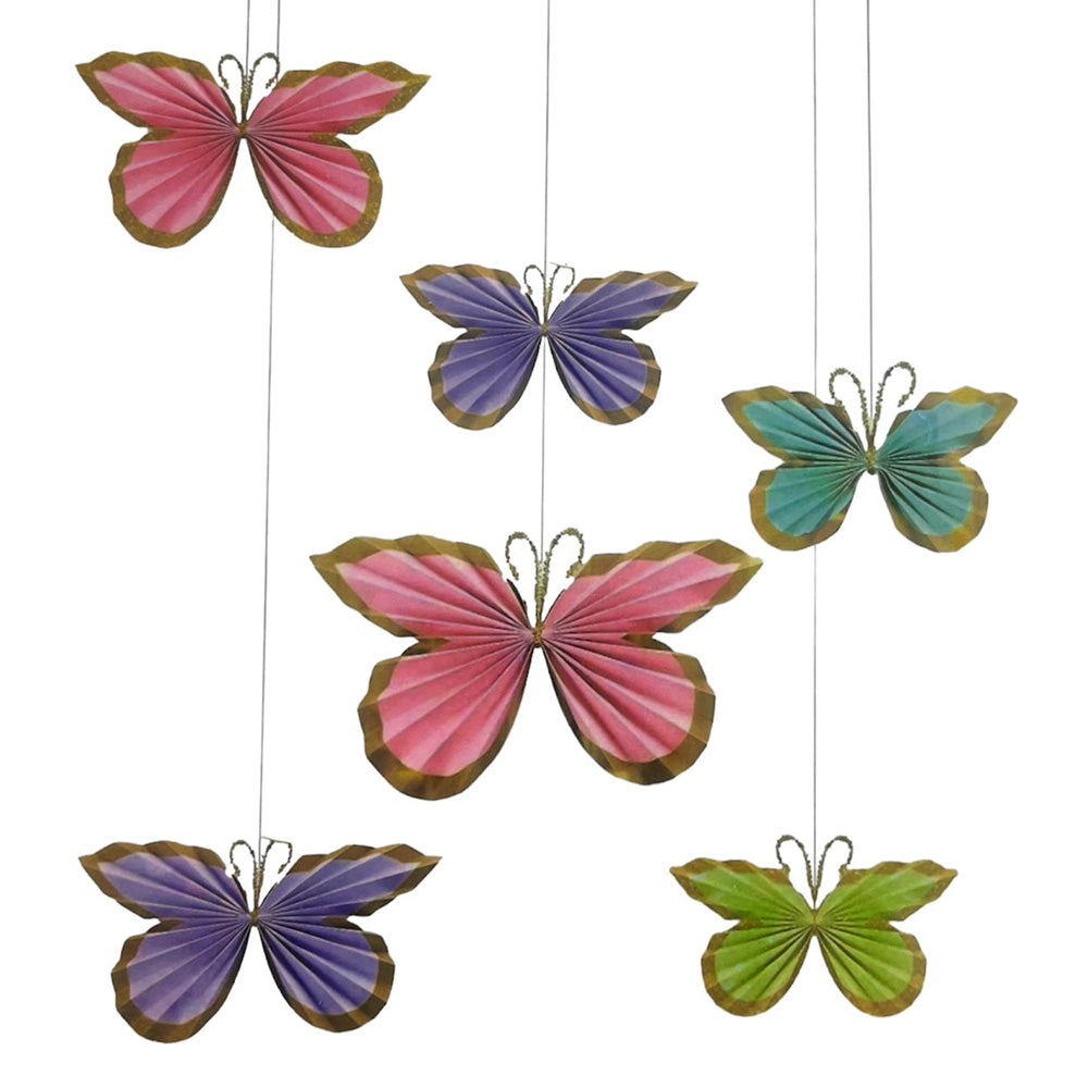 Hanging Butterflies Paper Fans Decoration | Party Fans Bulk Supplies ...